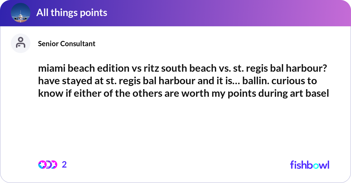 miami beach edition vs ritz south beach vs. st. re... | Fishbowl