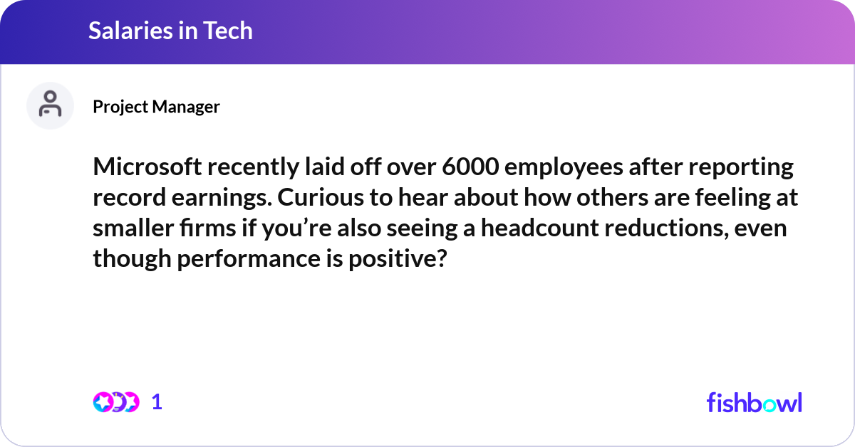 Microsoft recently laid off over 6000 employees af... | Fishbowl