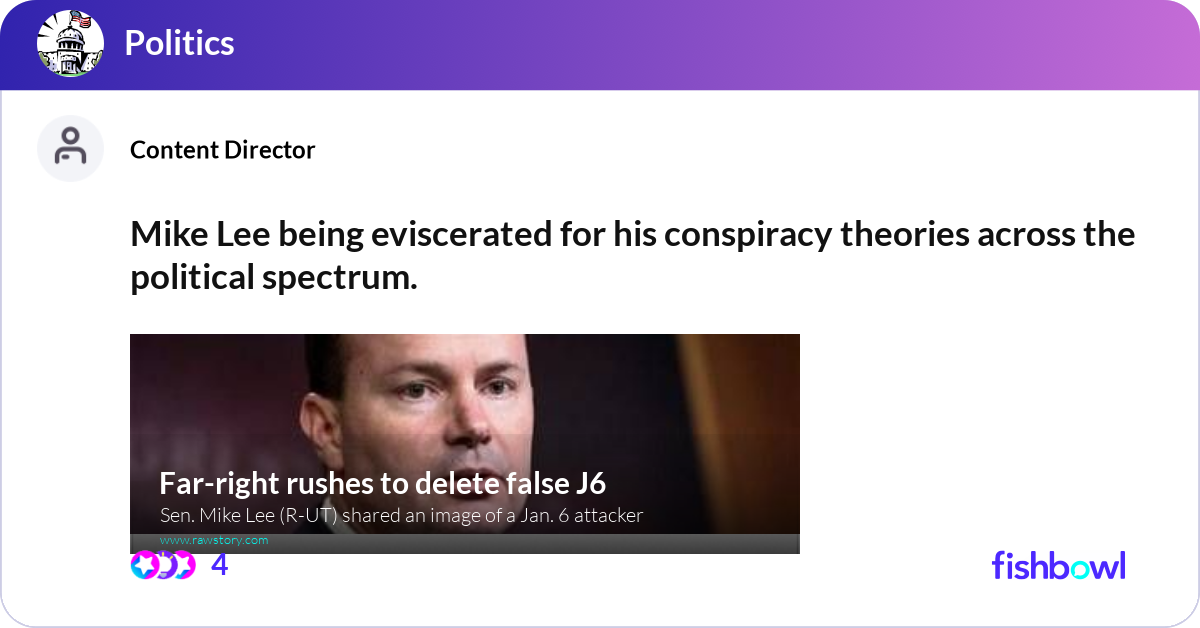 Mike Lee being eviscerated for his conspiracy theo... | Fishbowl