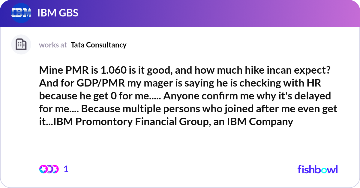 Mine PMR is 1.060 is it good, and how much hike in... | Fishbowl