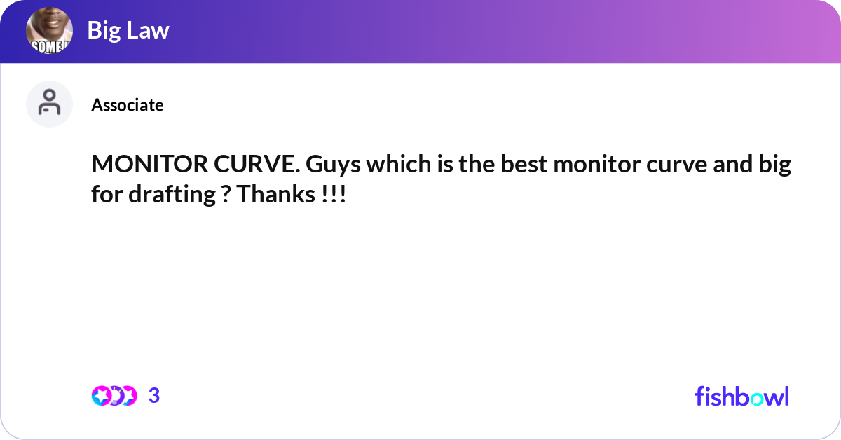 MONITOR CURVE. Guys which is the best monitor curv... | Fishbowl