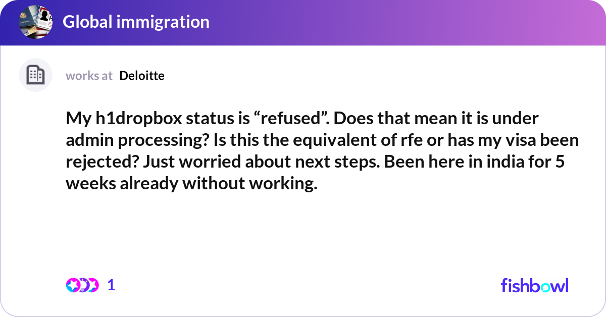 My h1dropbox status is “refused”. Does that mean i... | Fishbowl