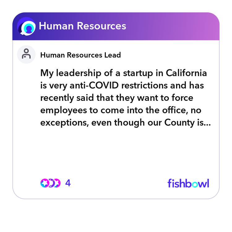 My leadership of a startup in California is very a... | Fishbowl