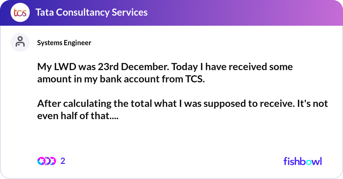 My LWD was 23rd December. Today I have received so... | Fishbowl