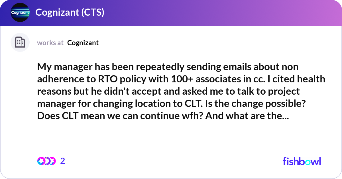 My manager has been repeatedly sending emails abou... | Fishbowl