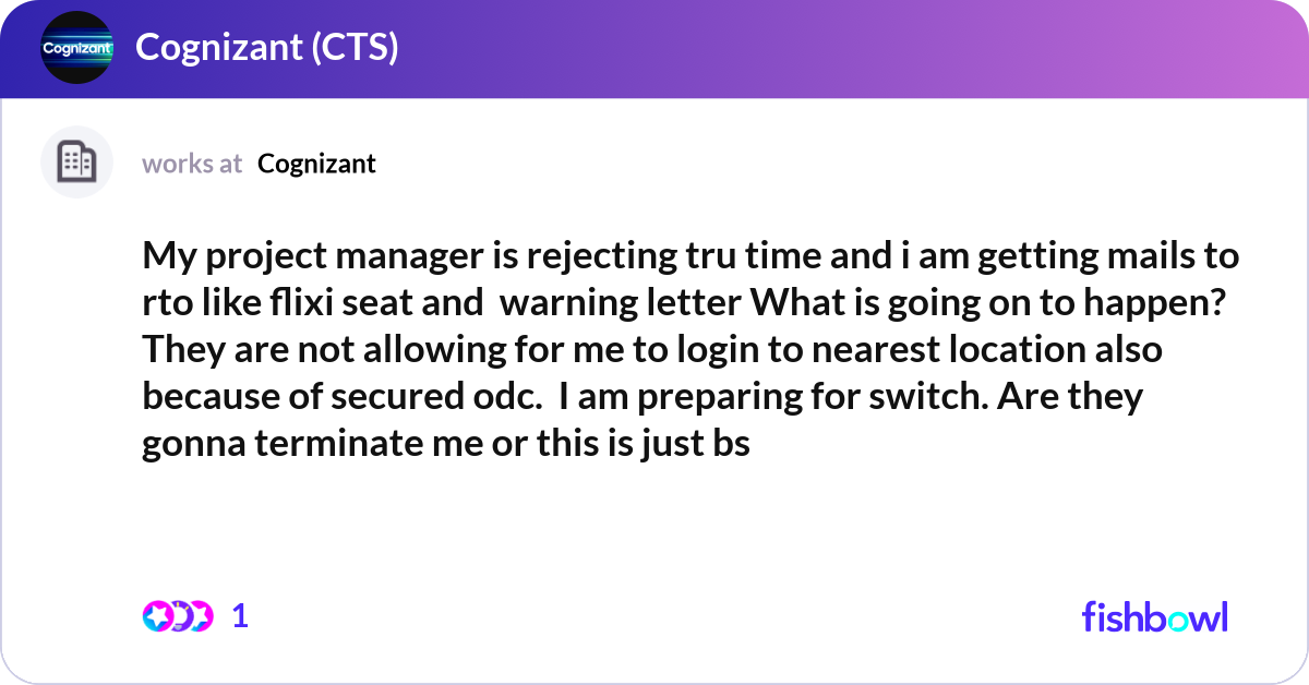My project manager is rejecting tru time and i am ... | Fishbowl