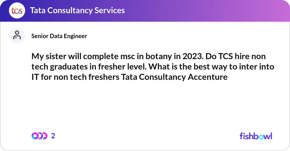 My sister will complete msc in botany in 2023. Do ... | Fishbowl