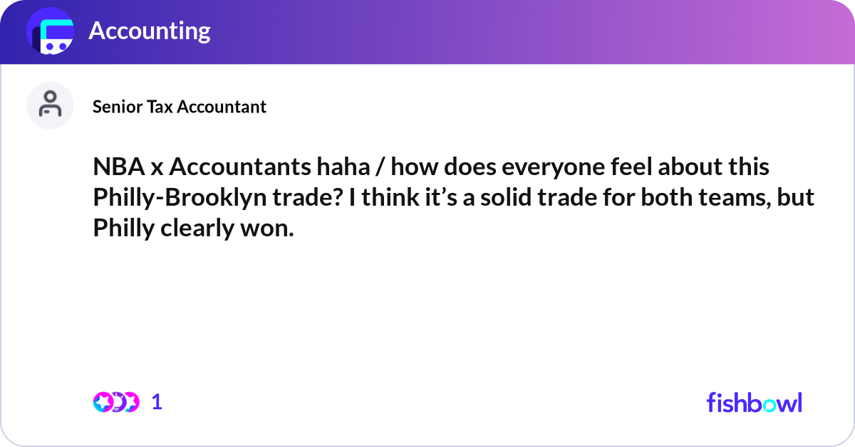 NBA x Accountants haha / how does everyone feel ab... | Fishbowl