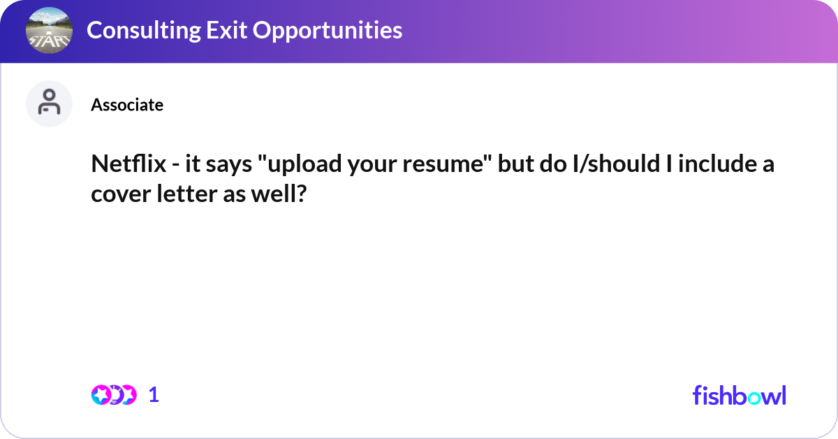 Netflix - it says "upload your resume" but do I/sh... | Fishbowl