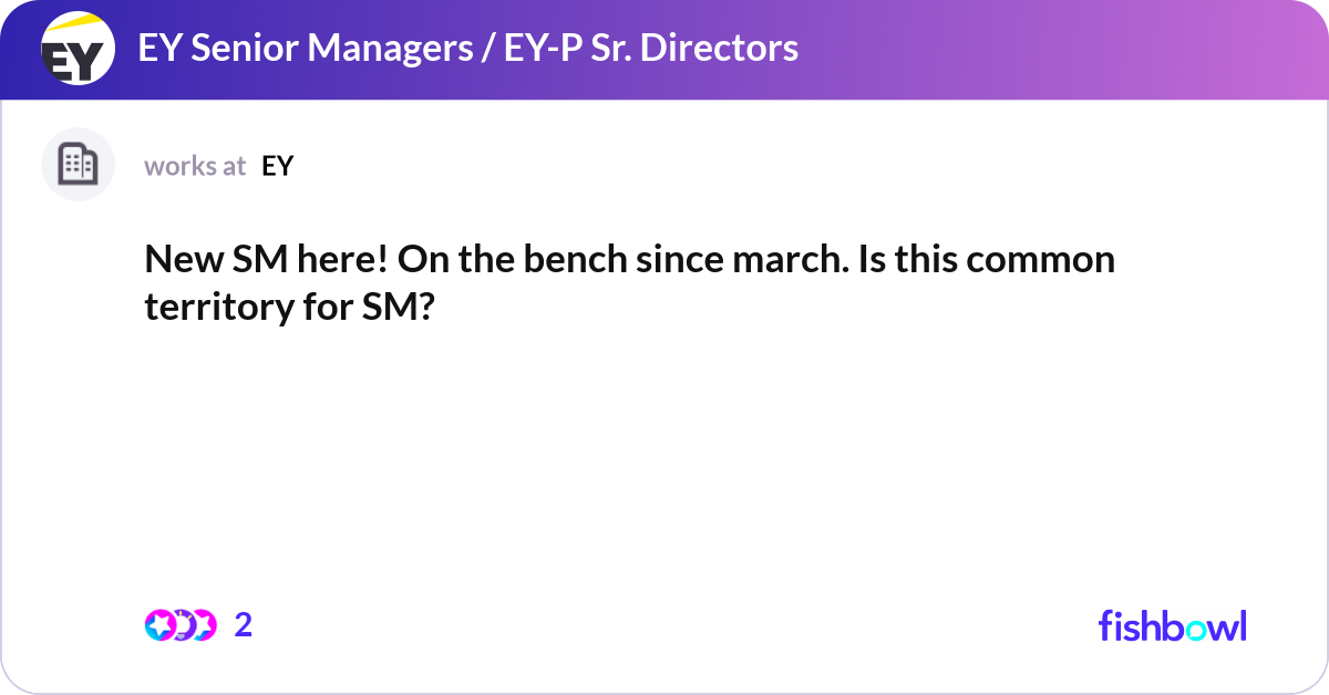 New SM here! On the bench since march. Is this com... | Fishbowl