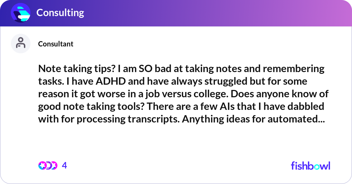 Note taking tips? I am SO bad at taking notes and ... | Fishbowl