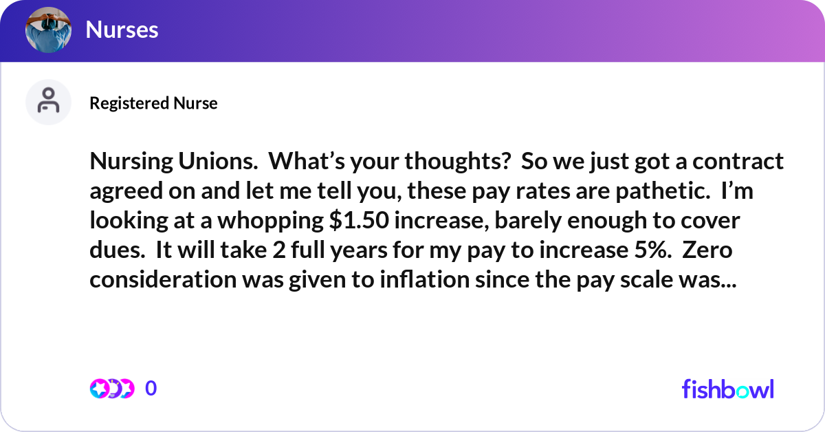 Nursing Unions. What’s your thoughts? So we just... | Fishbowl