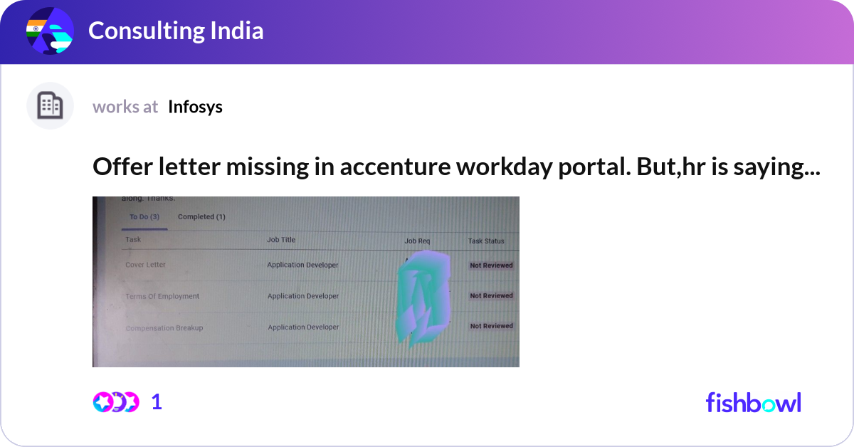 Offer letter missing in accenture workday portal. ... | Fishbowl