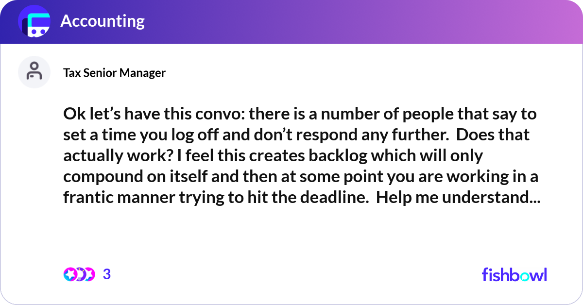 Ok let’s have this convo: there is a number of peo... | Fishbowl
