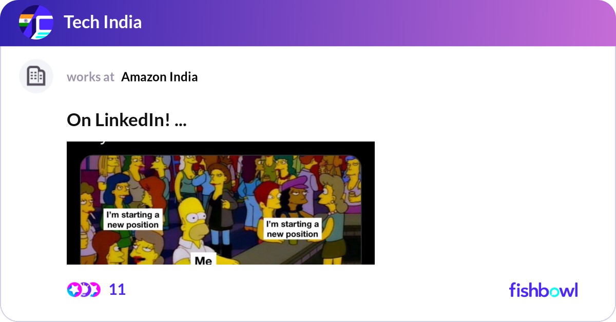 On LinkedIn! I’m crying, while searching for a ne... | Fishbowl