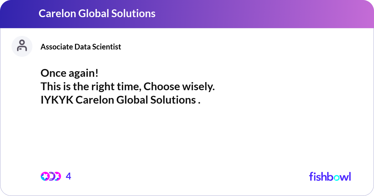 Once again! This is the right time, Choose wisely... | Fishbowl