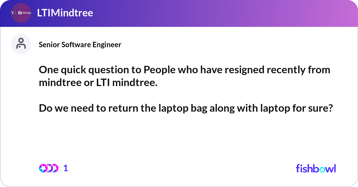 One quick question to People who have resigned rec... | Fishbowl