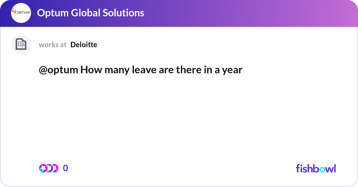 @optum How many leave are there in a year | Fishbowl