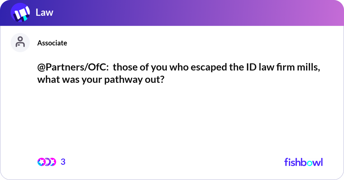 @Partners/OfC: those of you who escaped the ID la... | Fishbowl