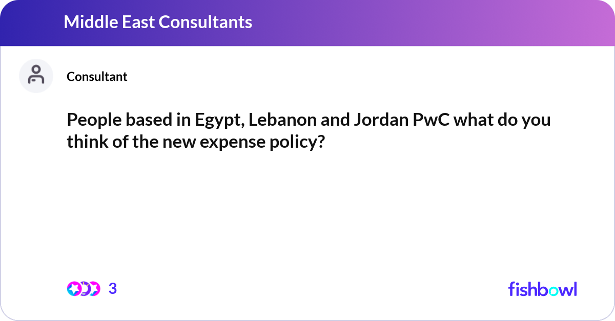People based in Egypt, Lebanon and Jordan PwC what... | Fishbowl