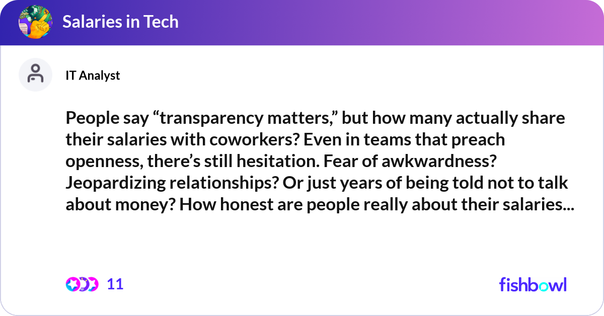 People say “transparency matters,” but how many ac... | Fishbowl