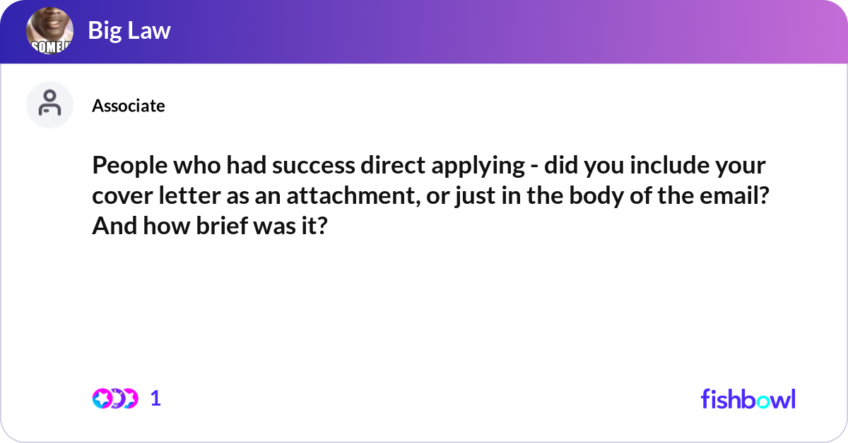 People who had success direct applying - did you i... | Fishbowl