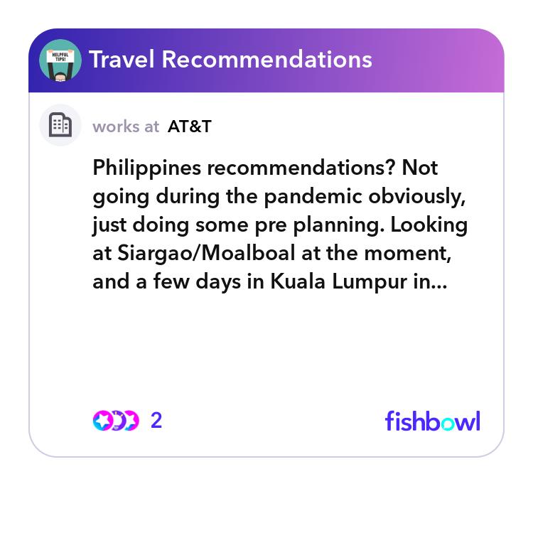 Philippines recommendations? Not going during the ... | Fishbowl