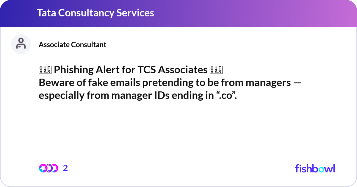🚨 Phishing Alert for TCS Associates 🚨 Beware of ... | Fishbowl