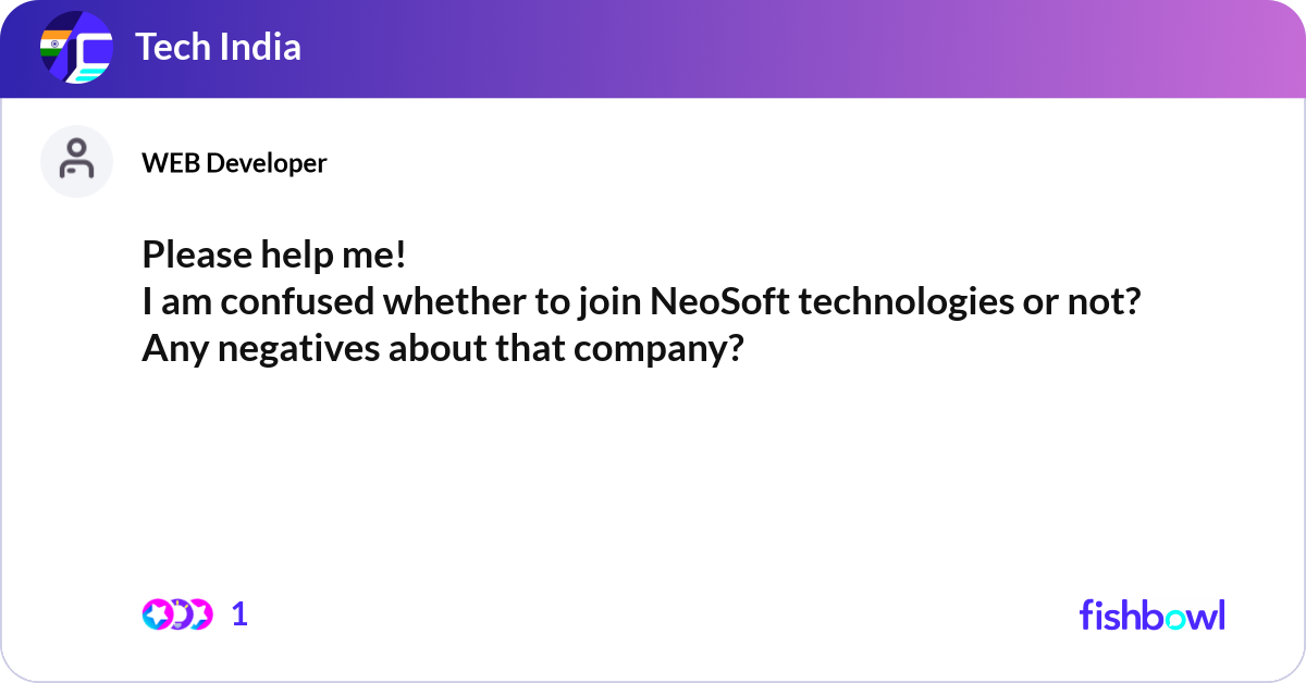Please help me! I am confused whether to join NeoS... | Fishbowl