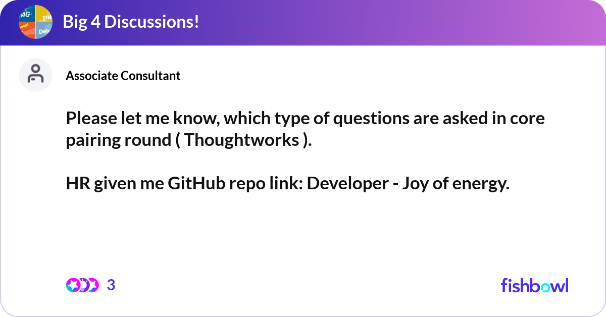 Please let me know, which type of questions are as... | Fishbowl