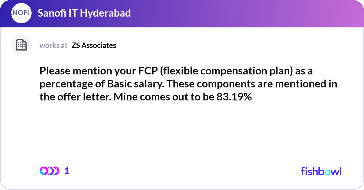Please mention your FCP (flexible compensation pla... | Fishbowl