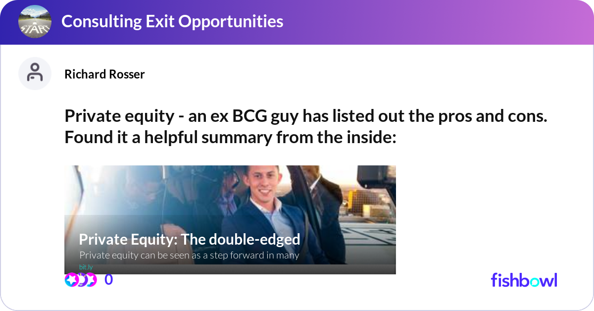 Private equity - an ex BCG guy has listed out the ... | Fishbowl