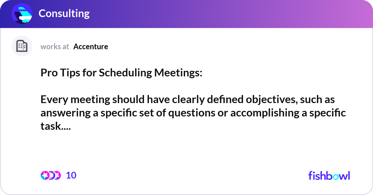 Pro Tips for Scheduling Meetings: Every meeting s... | Fishbowl