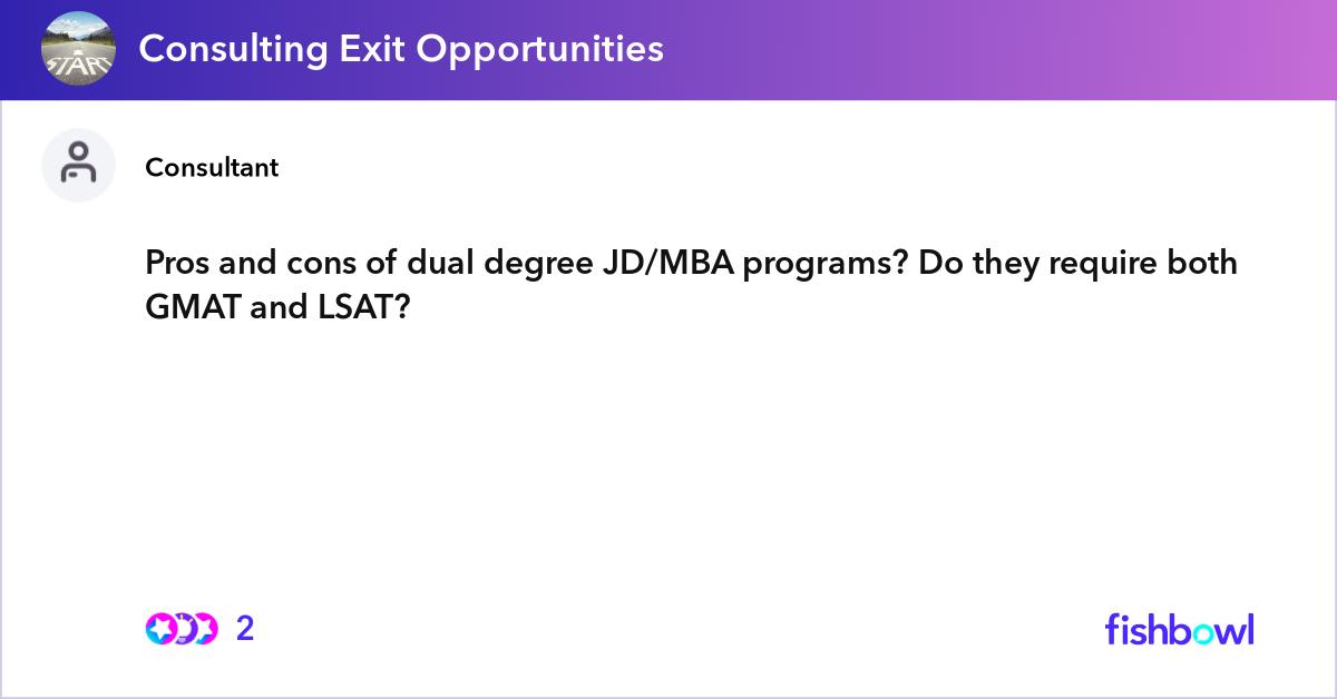 Pros and cons of dual degree JD/MBA programs? Do t... | Fishbowl