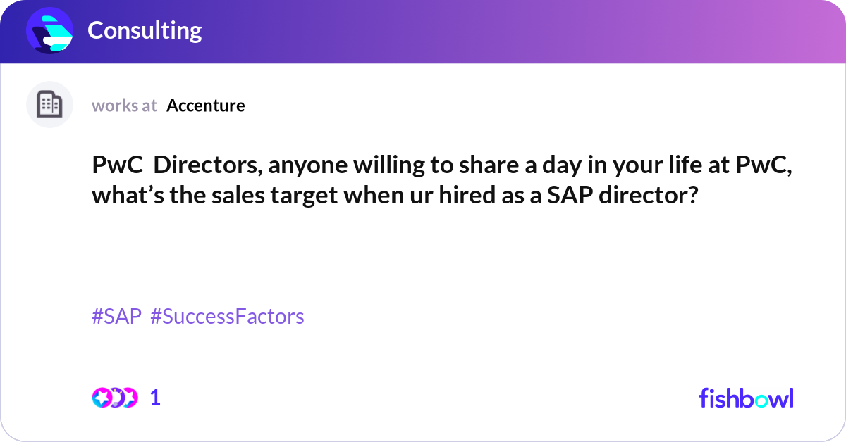 PwC Directors, anyone willing to share a day in y... | Fishbowl