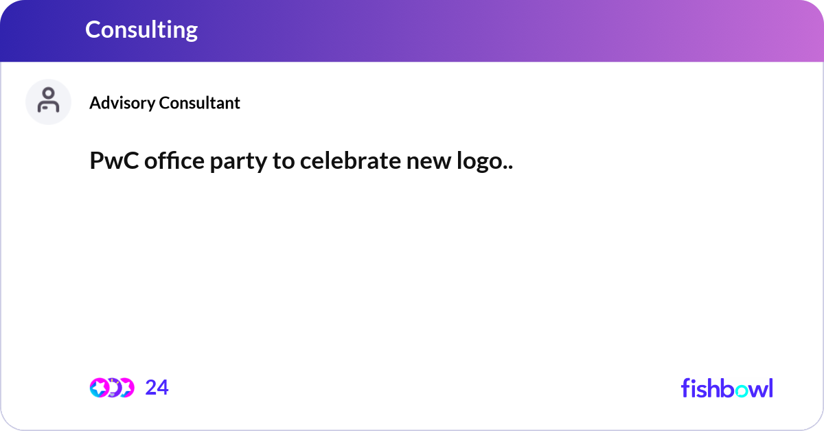 PwC office party to celebrate new logo.. | Fishbowl