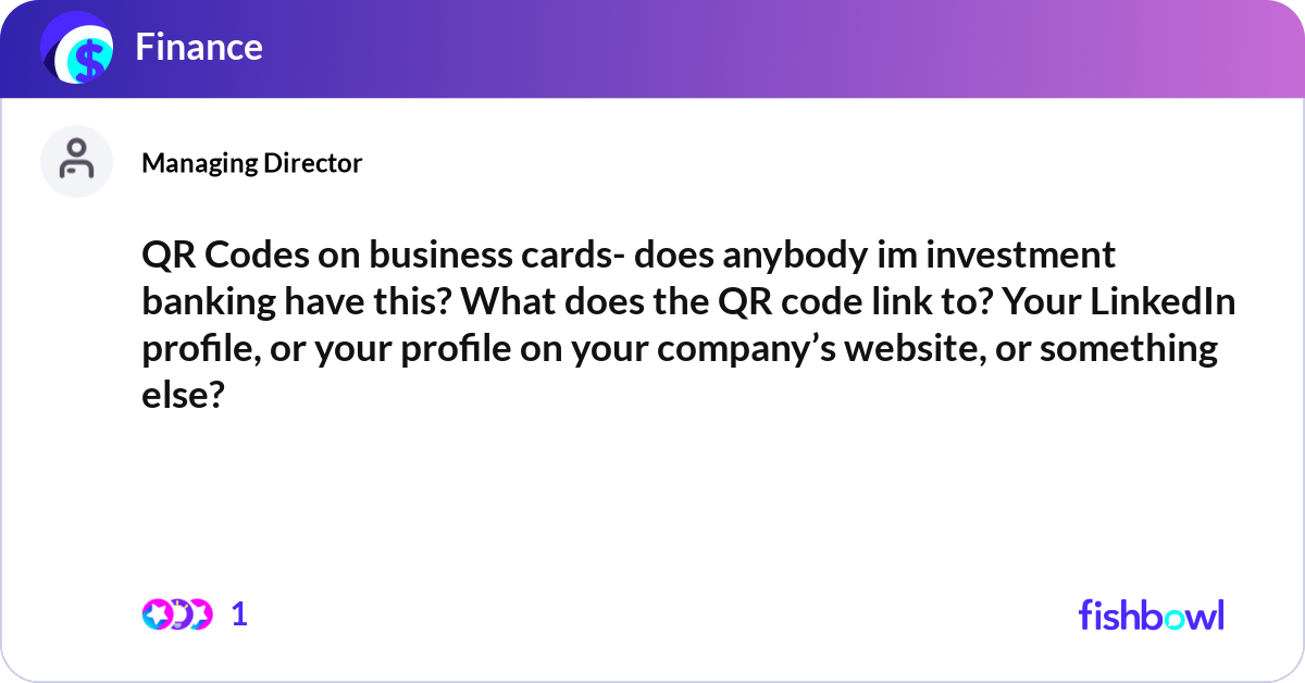QR Codes on business cards- does anybody im invest... | Fishbowl