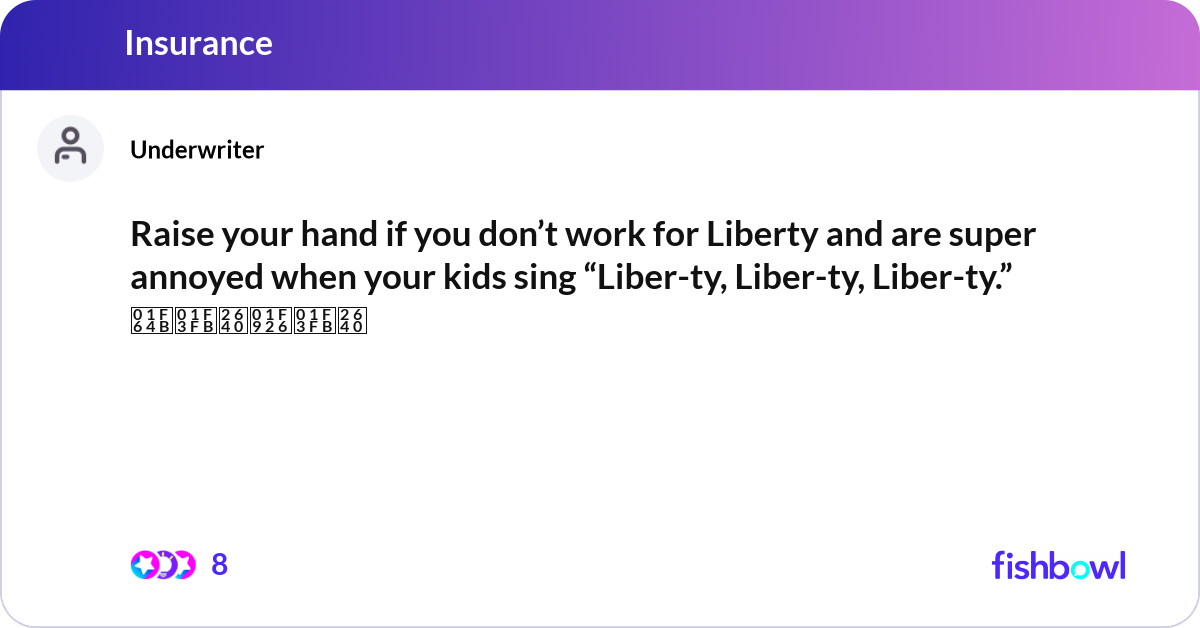 Raise your hand if you don’t work for Liberty and ... | Fishbowl