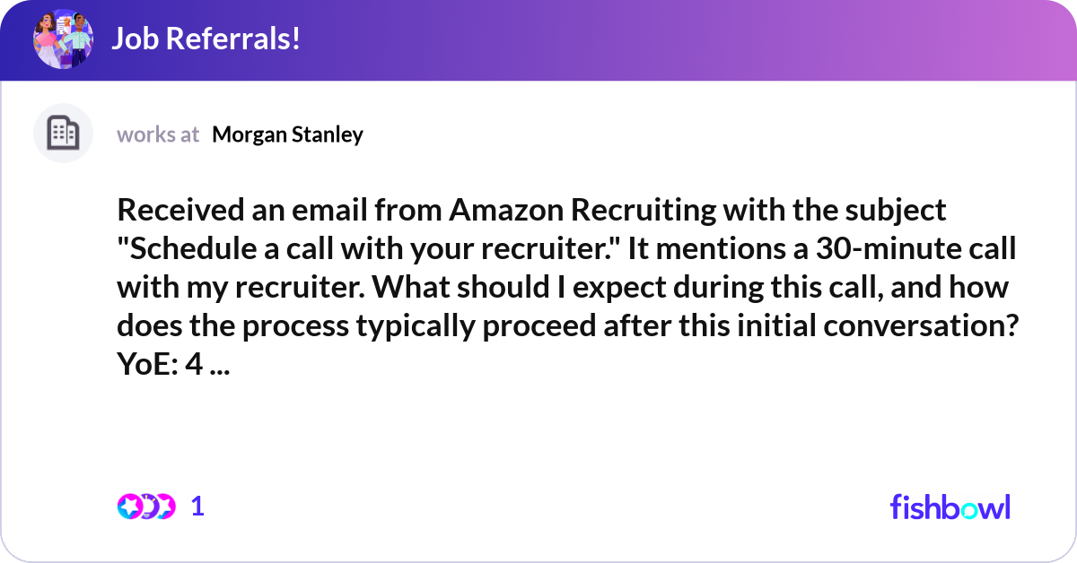 Received an email from Amazon Recruiting with the ... | Fishbowl