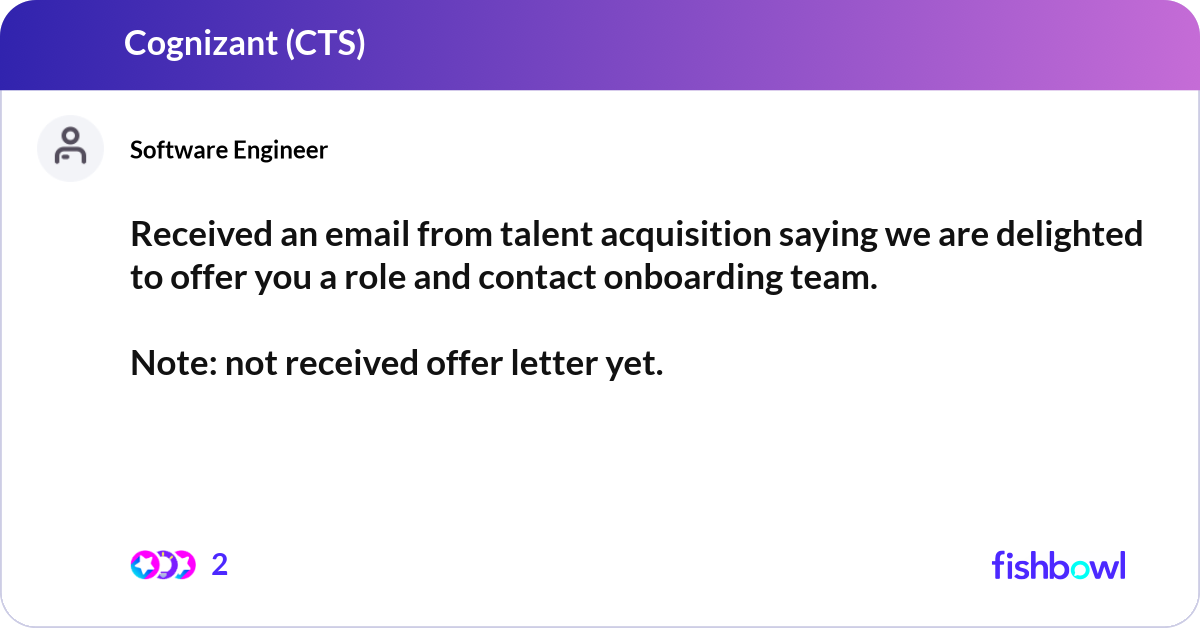 Received an email from talent acquisition saying w... | Fishbowl