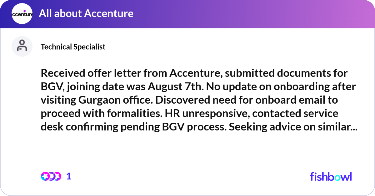 Received offer letter from Accenture, submitted do... | Fishbowl