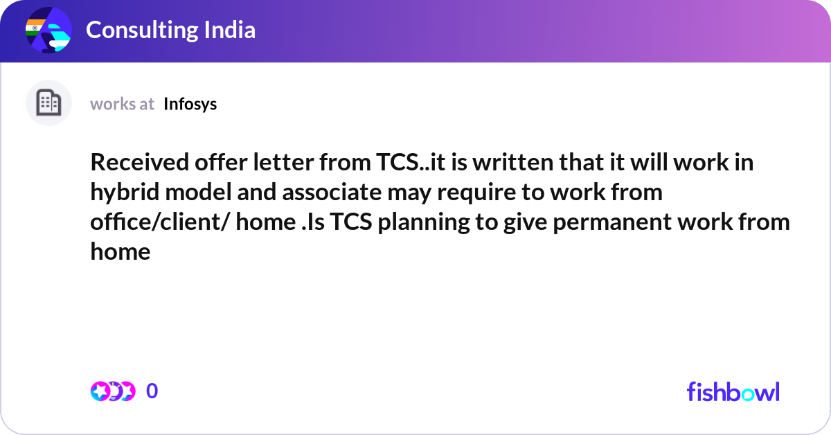Received offer letter from TCS..it is written that... | Fishbowl
