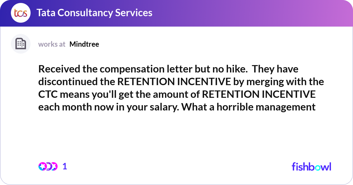 Received the compensation letter but no hike. The... | Fishbowl