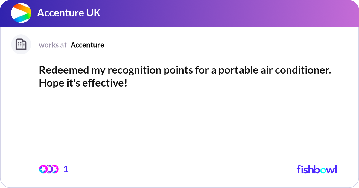 Redeemed my recognition points for a portable air ... | Fishbowl