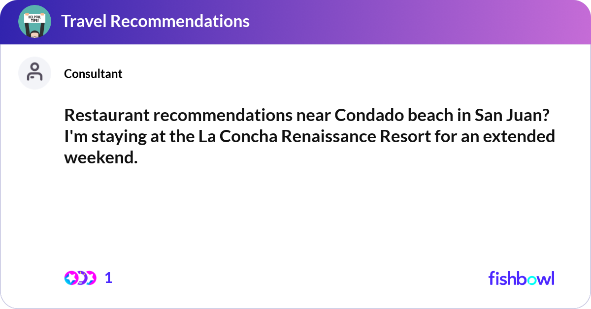Restaurant recommendations near Condado beach in S... | Fishbowl