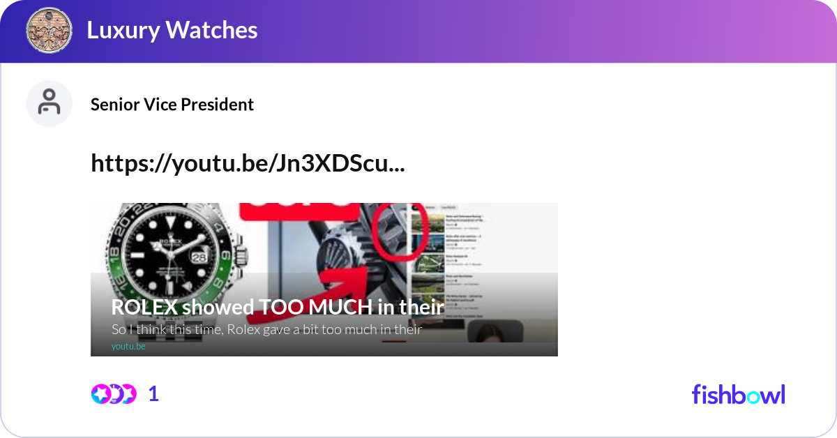 https://youtu.be/Jn3XDScuJxs | Fishbowl