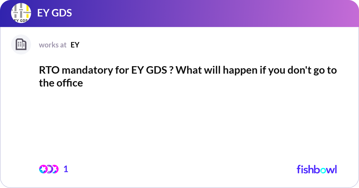 RTO mandatory for EY GDS ? What will happen if you... | Fishbowl