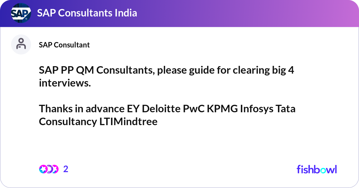 SAP PP QM Consultants, please guide for clearing b... | Fishbowl