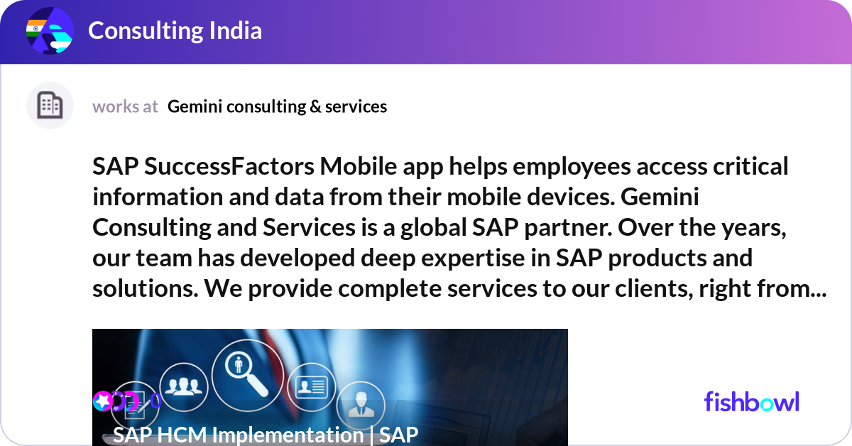SAP SuccessFactors Mobile app helps employees acce... | Fishbowl