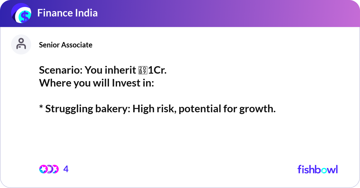Scenario: You inherit ₹1Cr. Where you will Invest... | Fishbowl